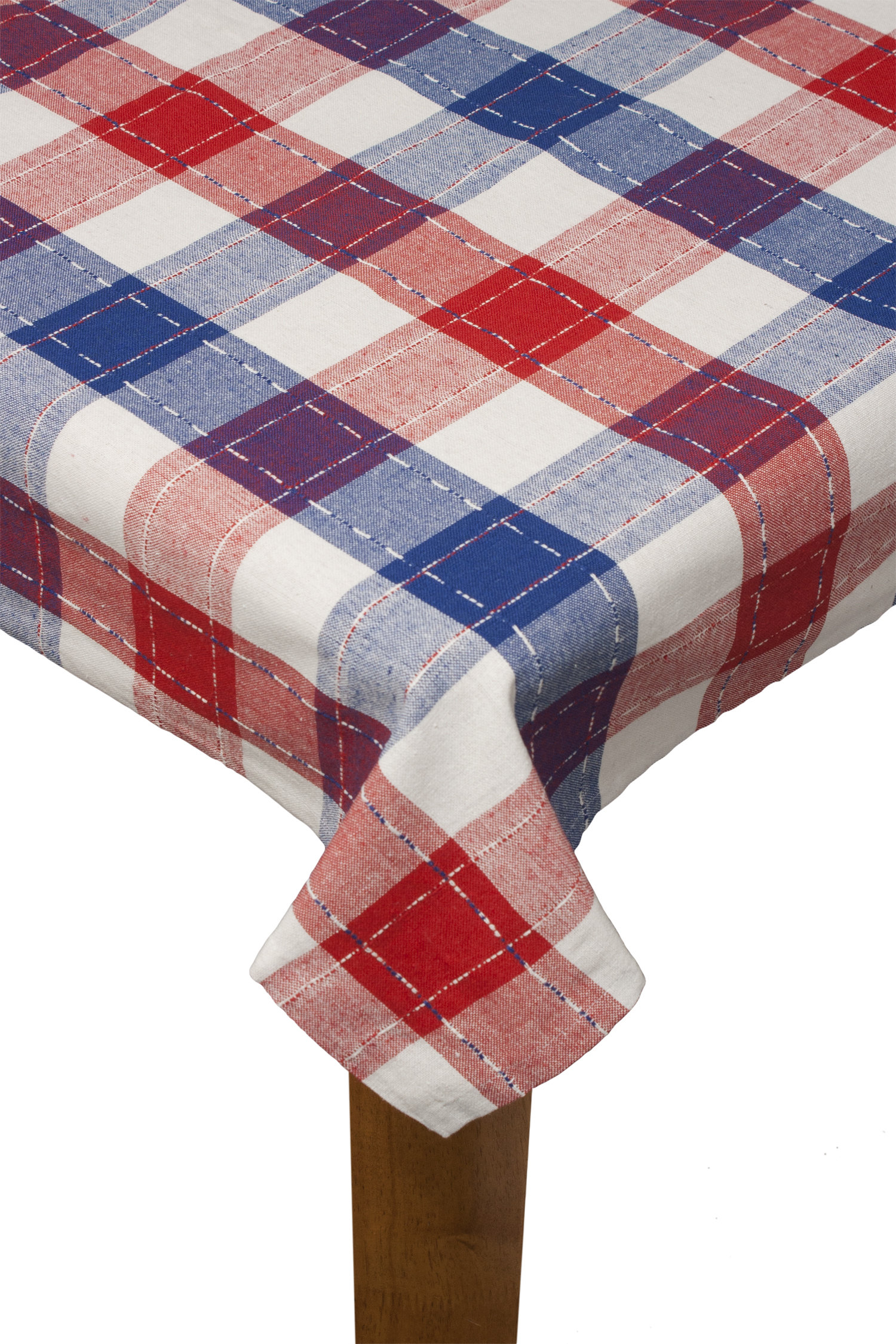 Americana Plaid Cotton Tablecloth, 70" Round - Farmhouse - Tablecloths ...