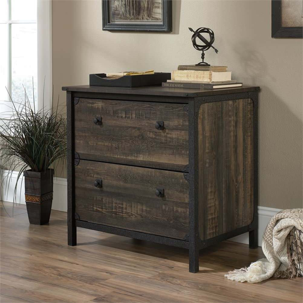 Pemberly Row Engineered Wood Lateral File Cabinet in Carbon Oak Finish ...