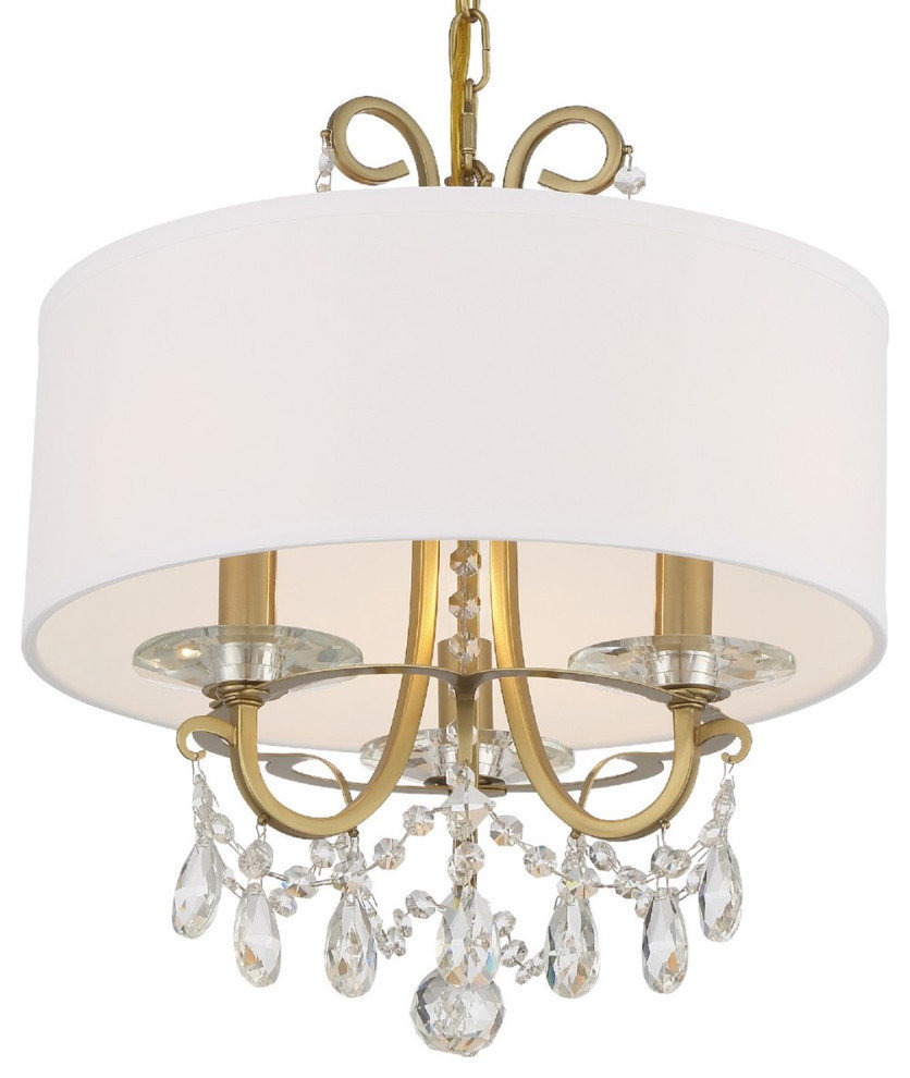 Crystorama Othello 3-Light Chandelier 6623-VG-CL-S, Vibrant Gold ...