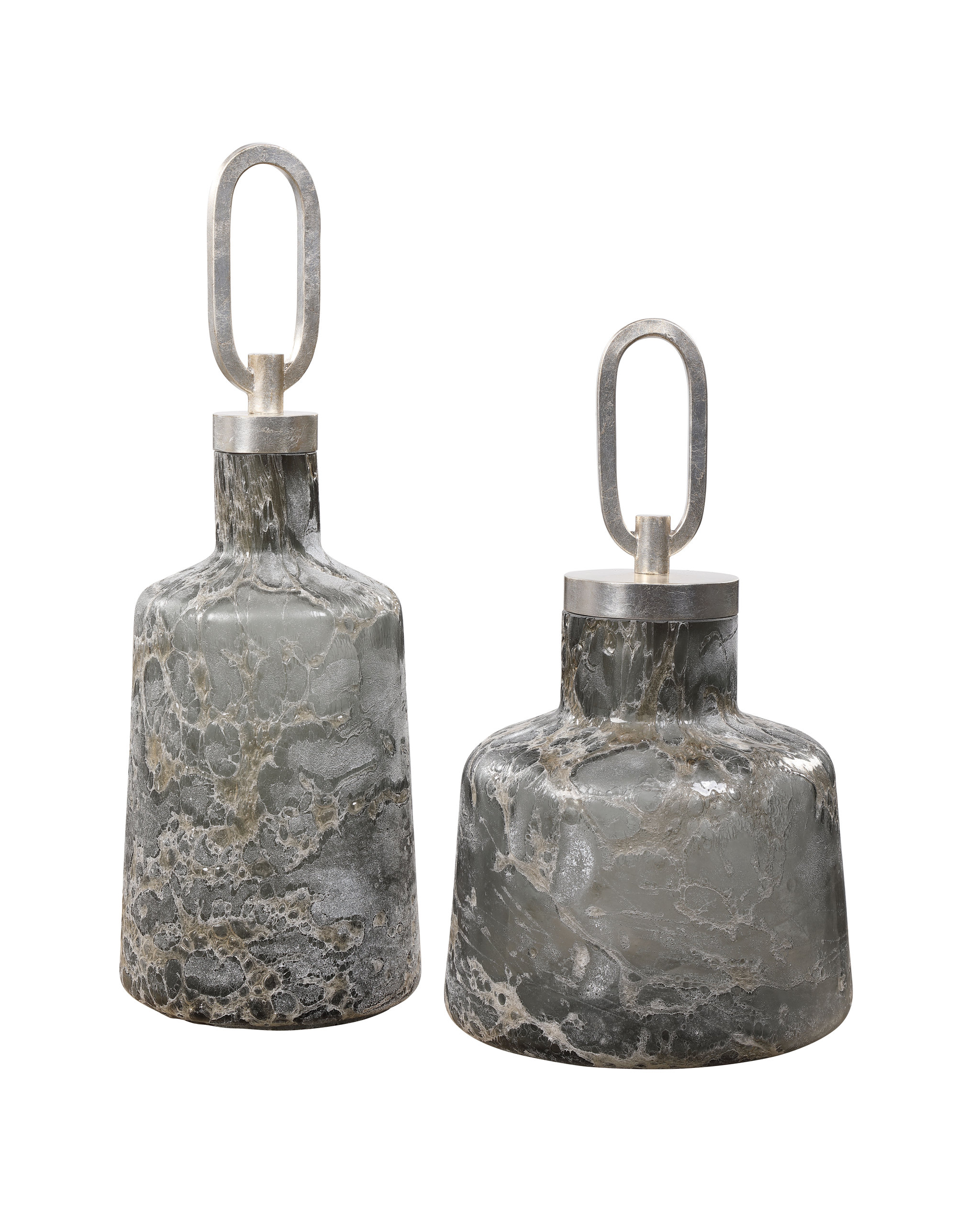 Uttermost Storm Art Glass Bottles, 2-Piece Set - Transitional ...