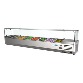 71" Eight Pan Refrigerated Countertop Condiment Prep Station, Scdc-8P ...