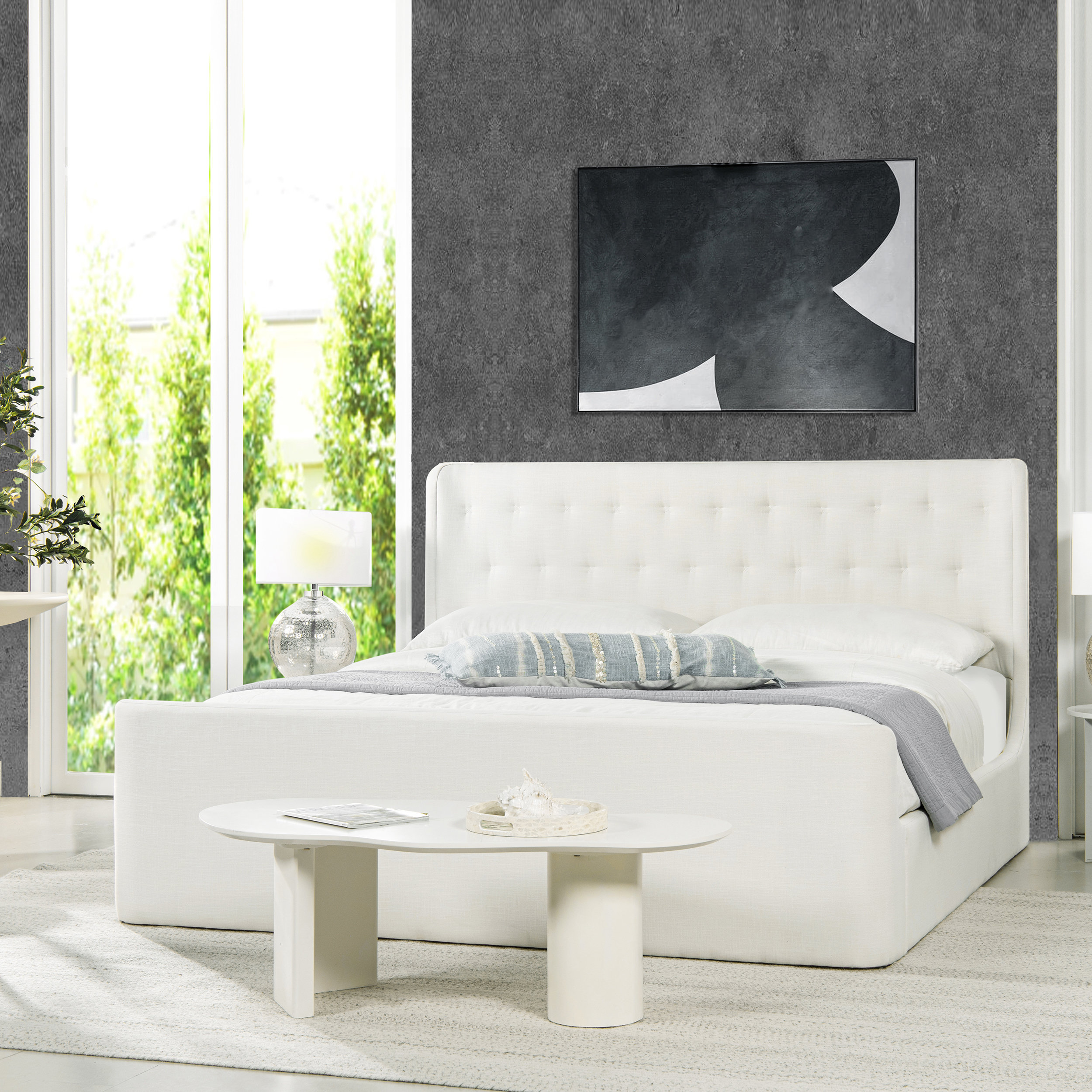 Brooks Contemporary Tufted Shelter Platform Bed, King - Transitional ...