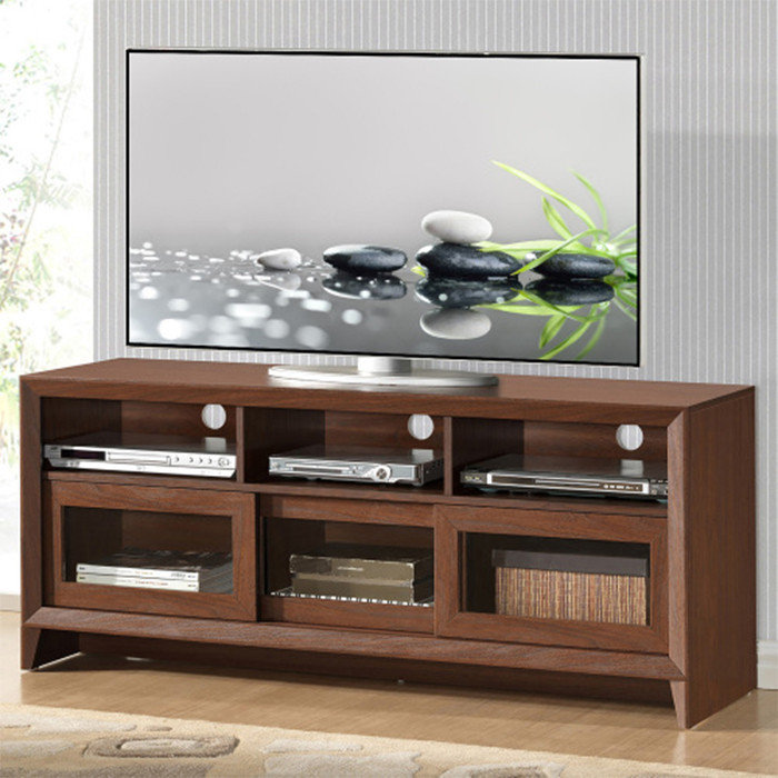 Modern TV stand with storage wood TV benches - Transitional ...