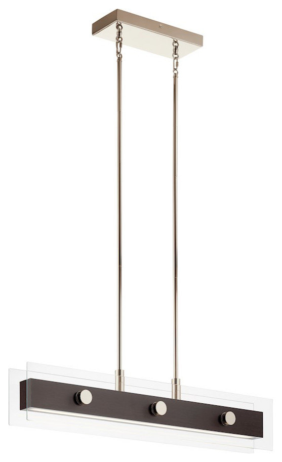 Kichler Linear Chandelier LED, Walnut Wood - Transitional - Chandeliers ...