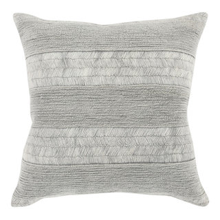 Scarlet 100% Cotton 20" Throw Pillow, Gray, 20" x 20" - Transitional ...