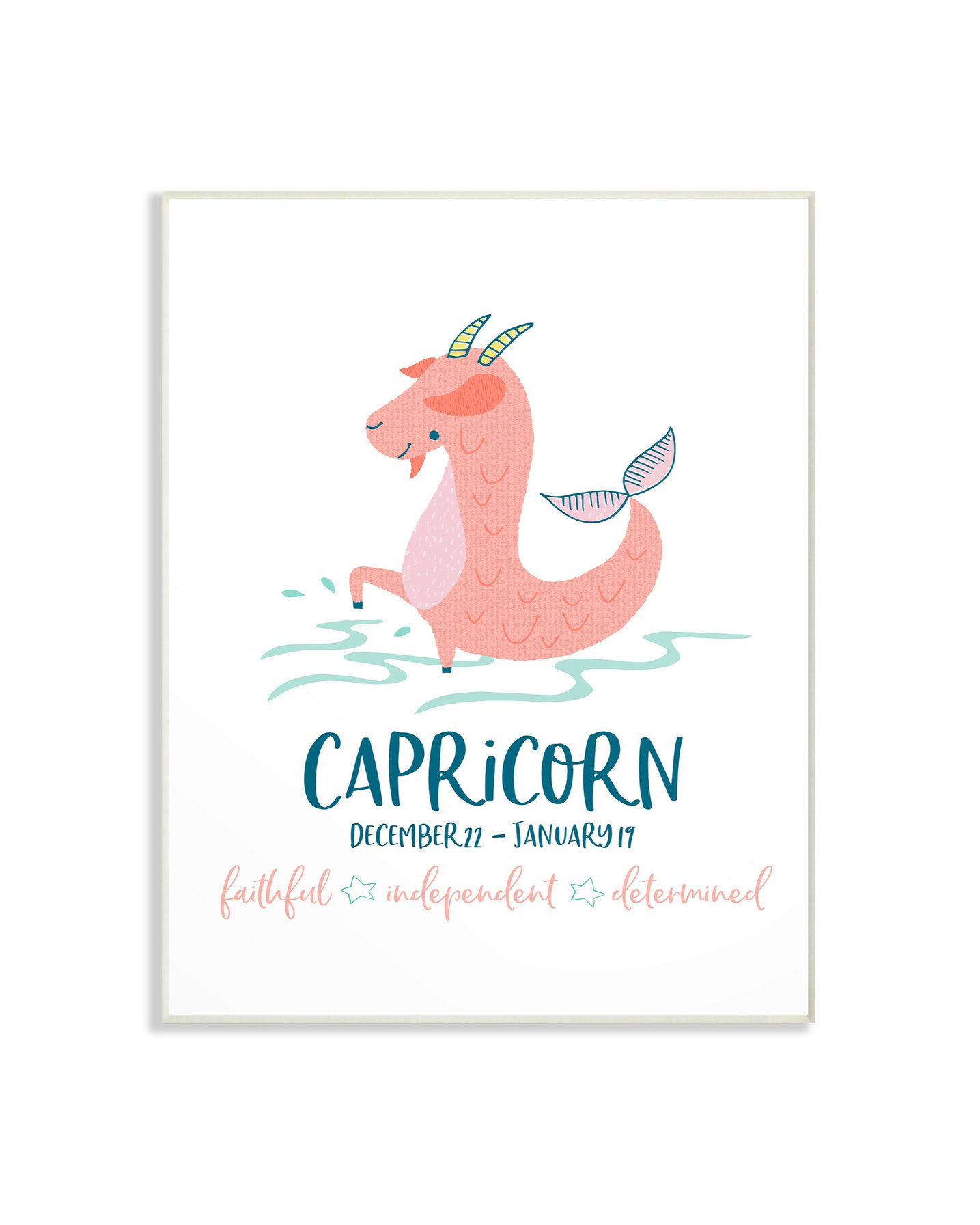 Fun Modern Zodiac Capricorn Goat Fish Framed Giclee Texturized Art, 10 ...