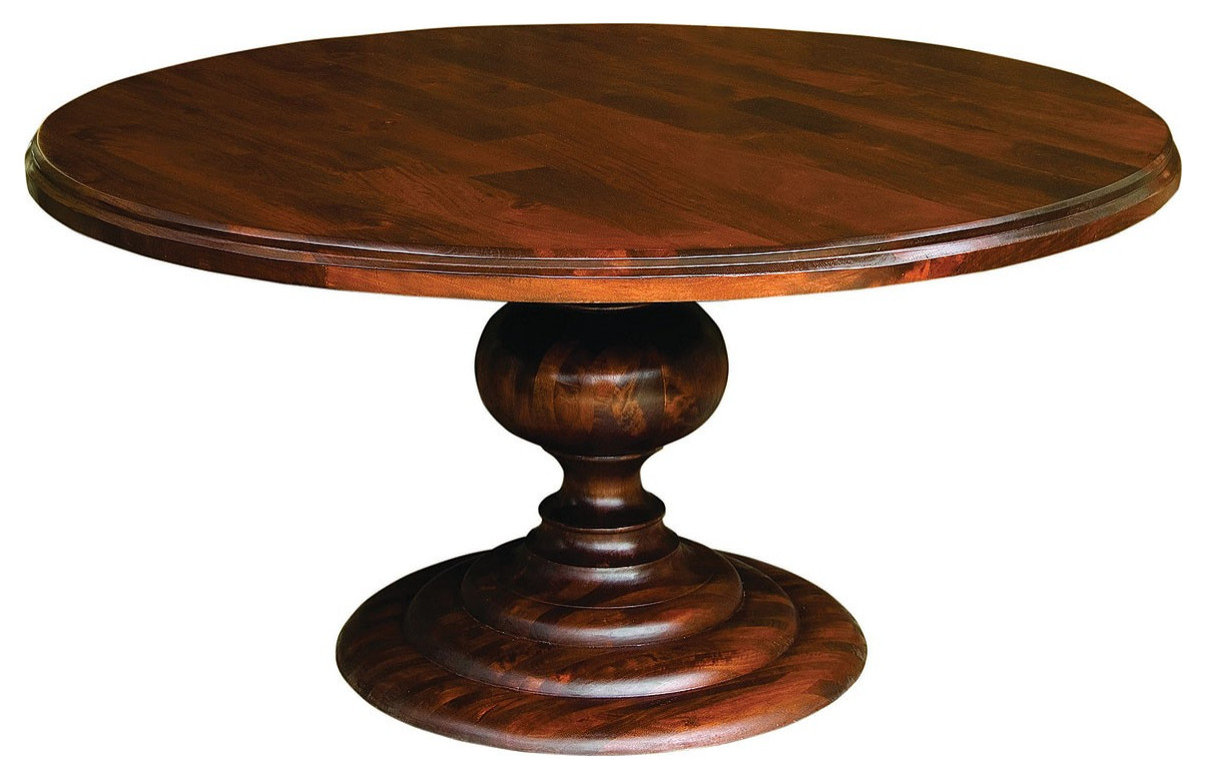 60" Round Pedestal Dining Table-Cocoa - Traditional - Dining Tables ...