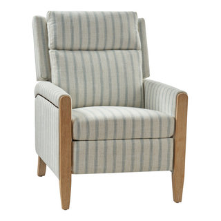 28"W Transitional Style Manual Recliner With Segmented Backrest ...