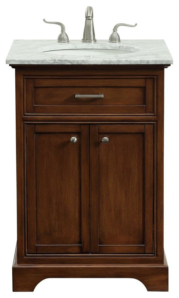 Elegant Americana 24" Single Bathroom Vanity Set In Teak - Transitional ...