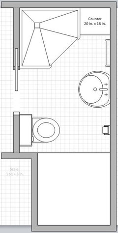 Help with new small bathroom addition floor plan