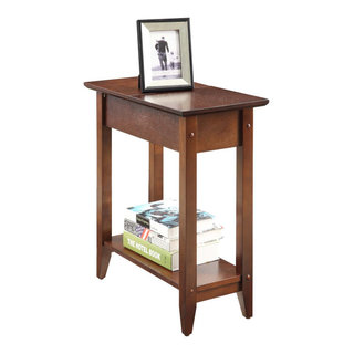 American Heritage Flip Top End Table With Shelf - Transitional - Side ...
