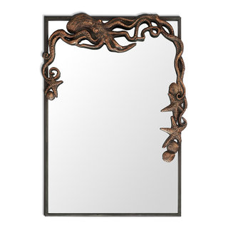 Octopus Rectangular Mirror - Beach Style - Wall Mirrors - by SPI | Houzz
