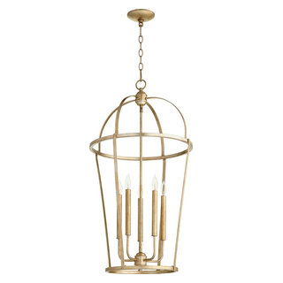 Quorum 5 Light 18" Entry, Aged Silver Leaf - Transitional - Pendant ...