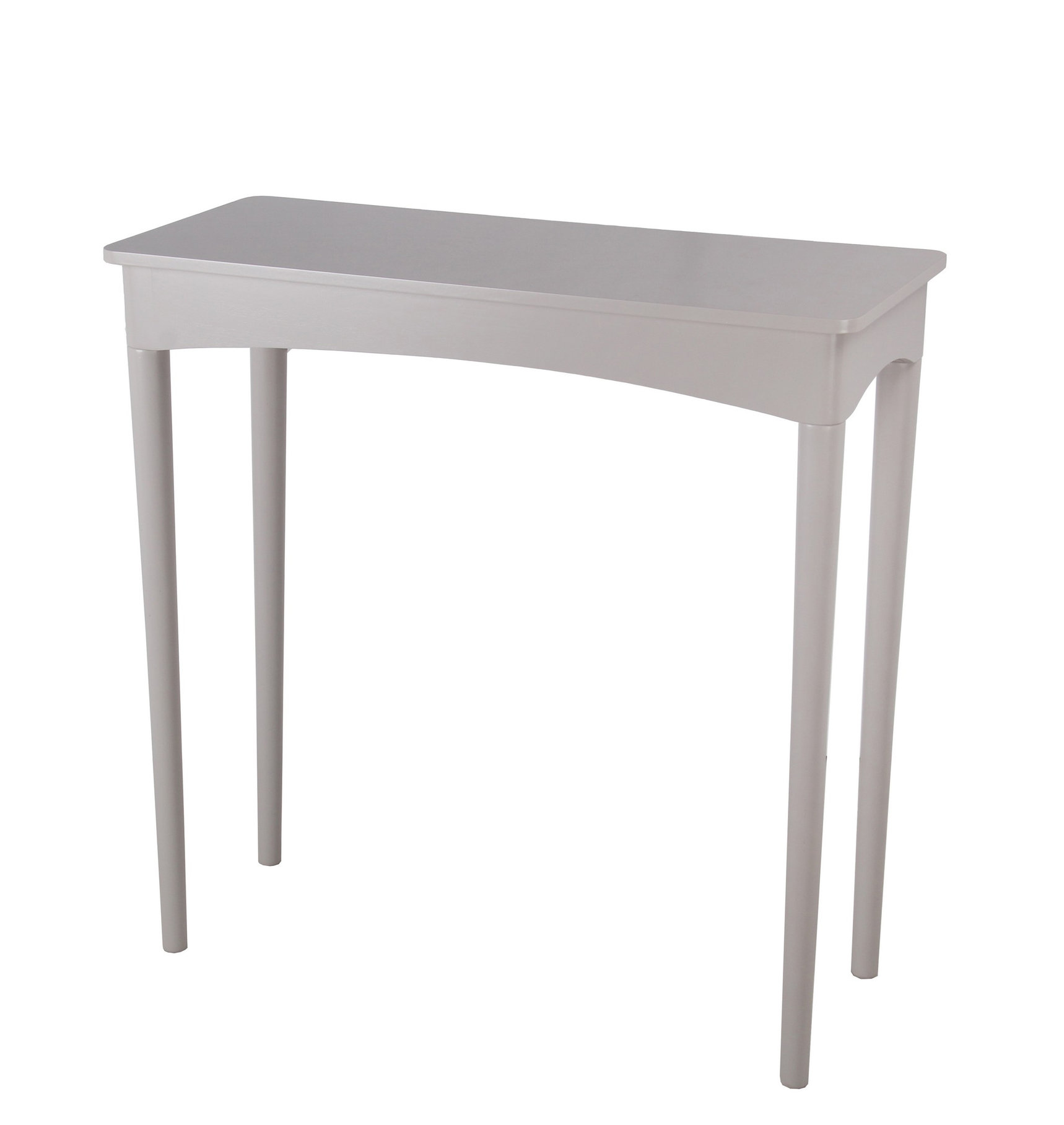 Wooden Rectangular Console Table with Round Tapered Legs, Light Gray ...