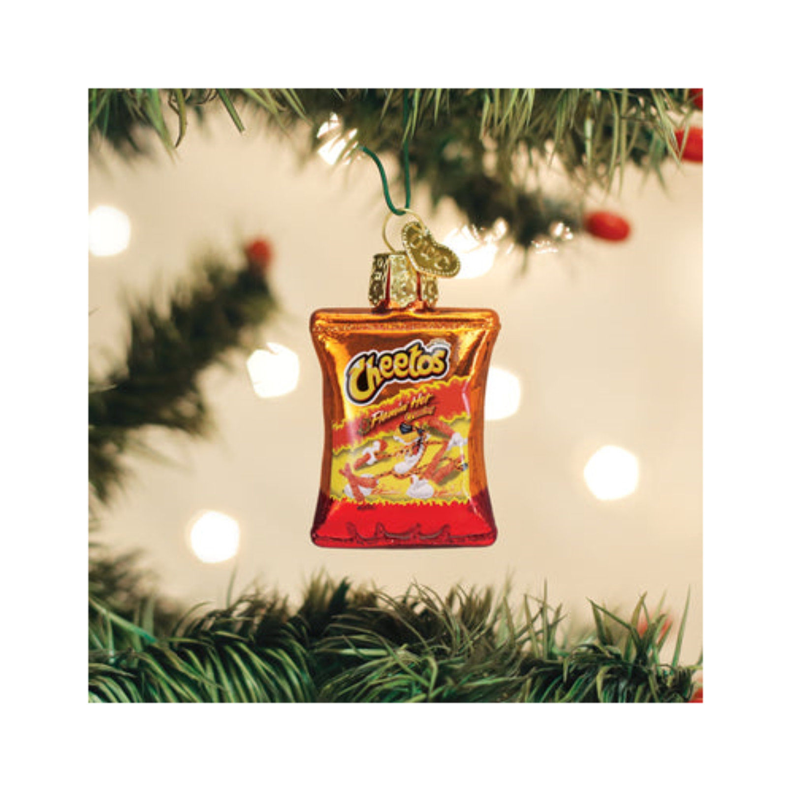 Old World Christmas Mini Flamin Hot Cheetos Blown Glass Holiday Tree ...
