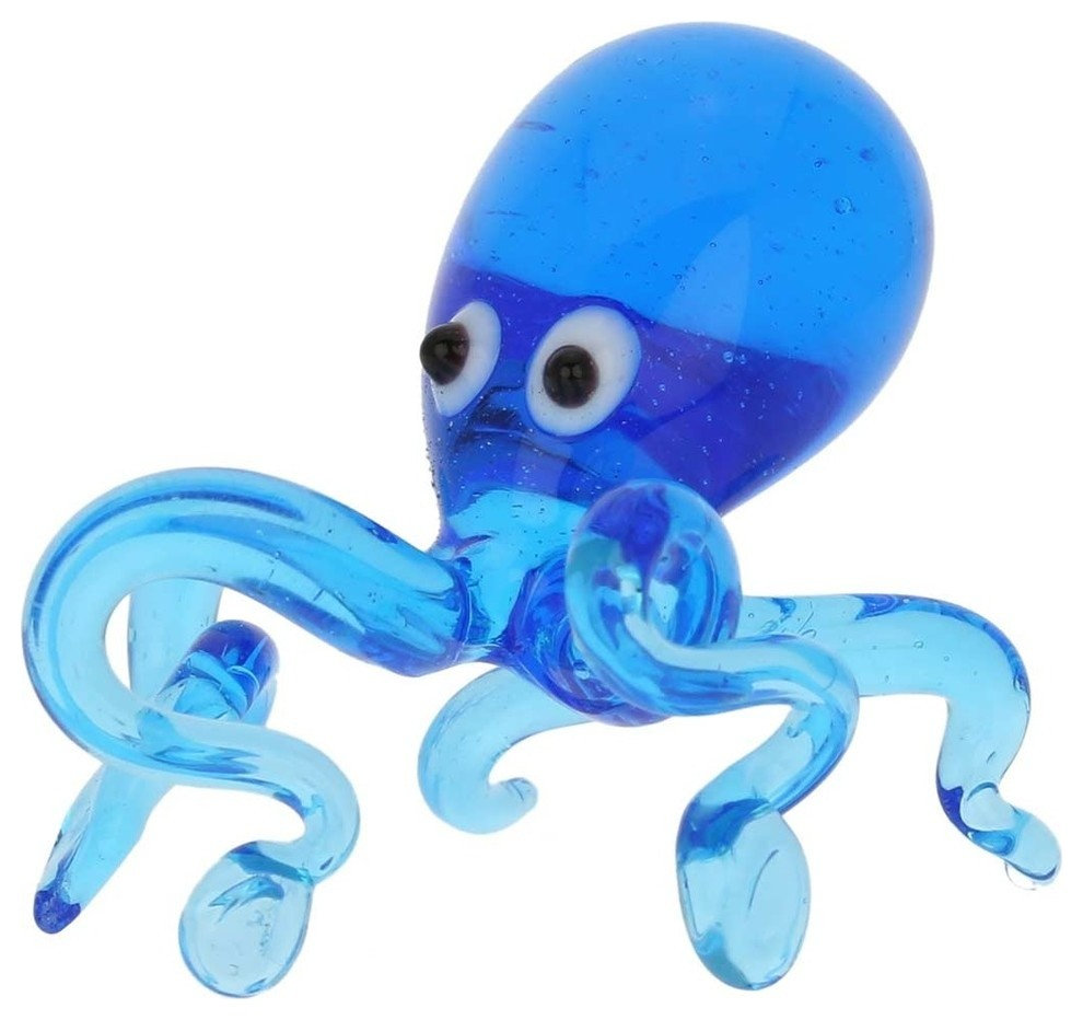 Glass Of Venice Murano Glass Octopus Blue - Blown Glass Octopus Sea ...