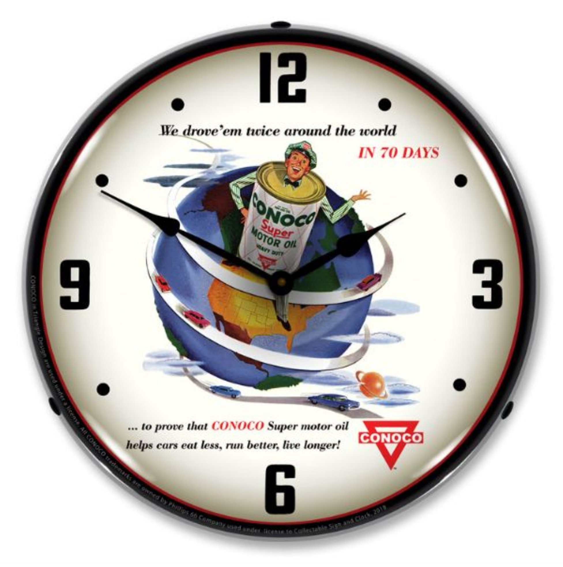 PH661801828 Conoco Super Motor Oil Clock - Midcentury - Wall Clocks ...