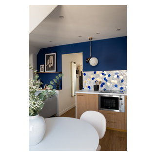 Symbiose de deux chambres sous les toits, 41m2 à Paris. - Contemporary ...