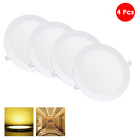 4 Pcs 15W 7" LED Recessed Panel Ceiling Down Light Ultra-thin 1000LM ...