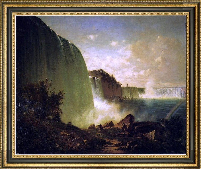 Thomas Hill Niagara Falls Framed Canvas Print, 16"x20" - Traditional ...