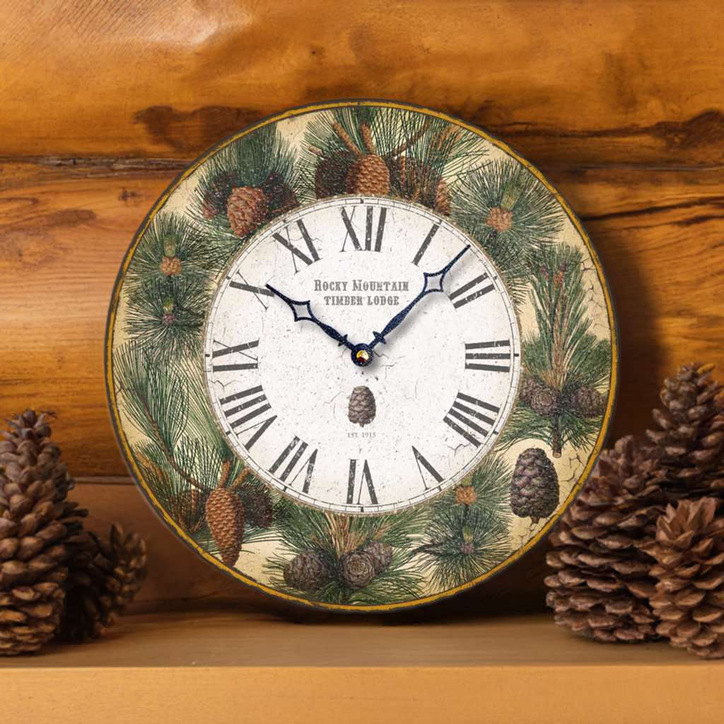 Vintage-Style 12 Inch Western Pine Wall Clock - Rustic - Wall Clocks ...