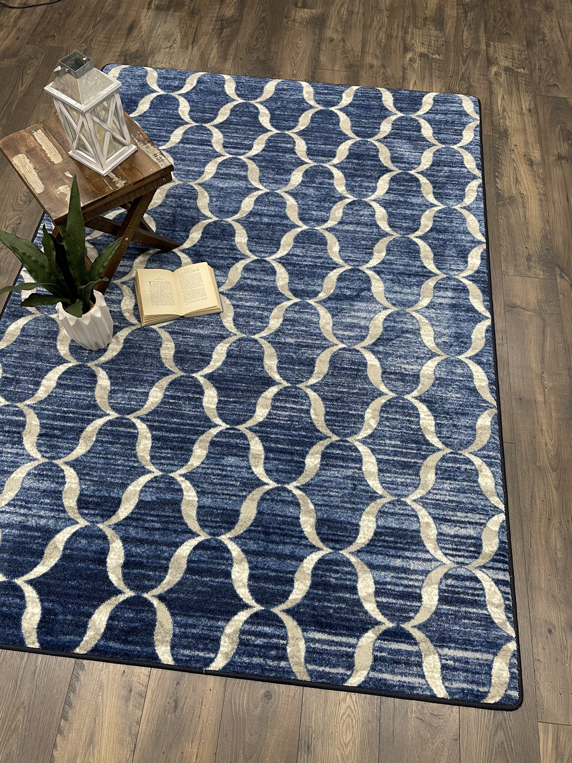 Lattice, Blue, 8' Round, 8' Round - Contemporary - Area Rugs - by ...