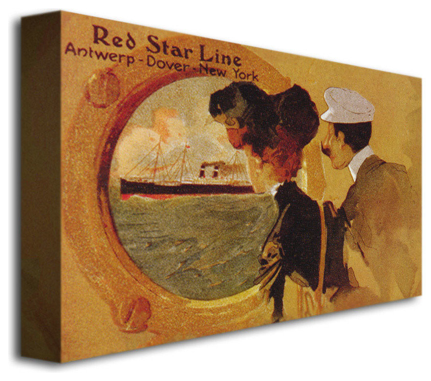 'Red Star Line' Canvas Art, 18" x 32" - Traditional - Prints And ...