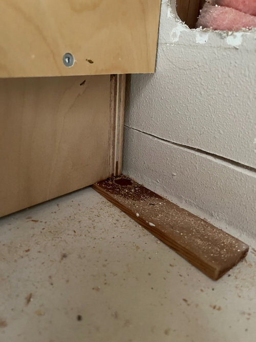 Can base cabinets be installed on top of concrete with shims? | Houzz Forum