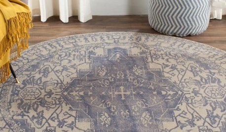 Square table, round rug?