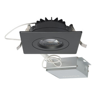 12 Watt LED Downlight - Gimbaled - 4 in. - 120 Volt - Square - Remote ...