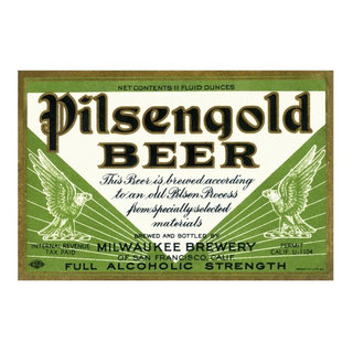 "Pilsengold Beer" Digital Paper Print by Vintage Booze Labels, 24"x17 ...