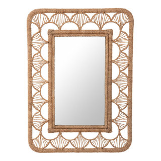Rectangular Illuseion Decorative Seagrass Wall Mirror, 24x36 - Beach ...