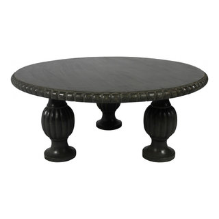 Round Embellished Traditional Coffee Table - Traditional - Coffee ...