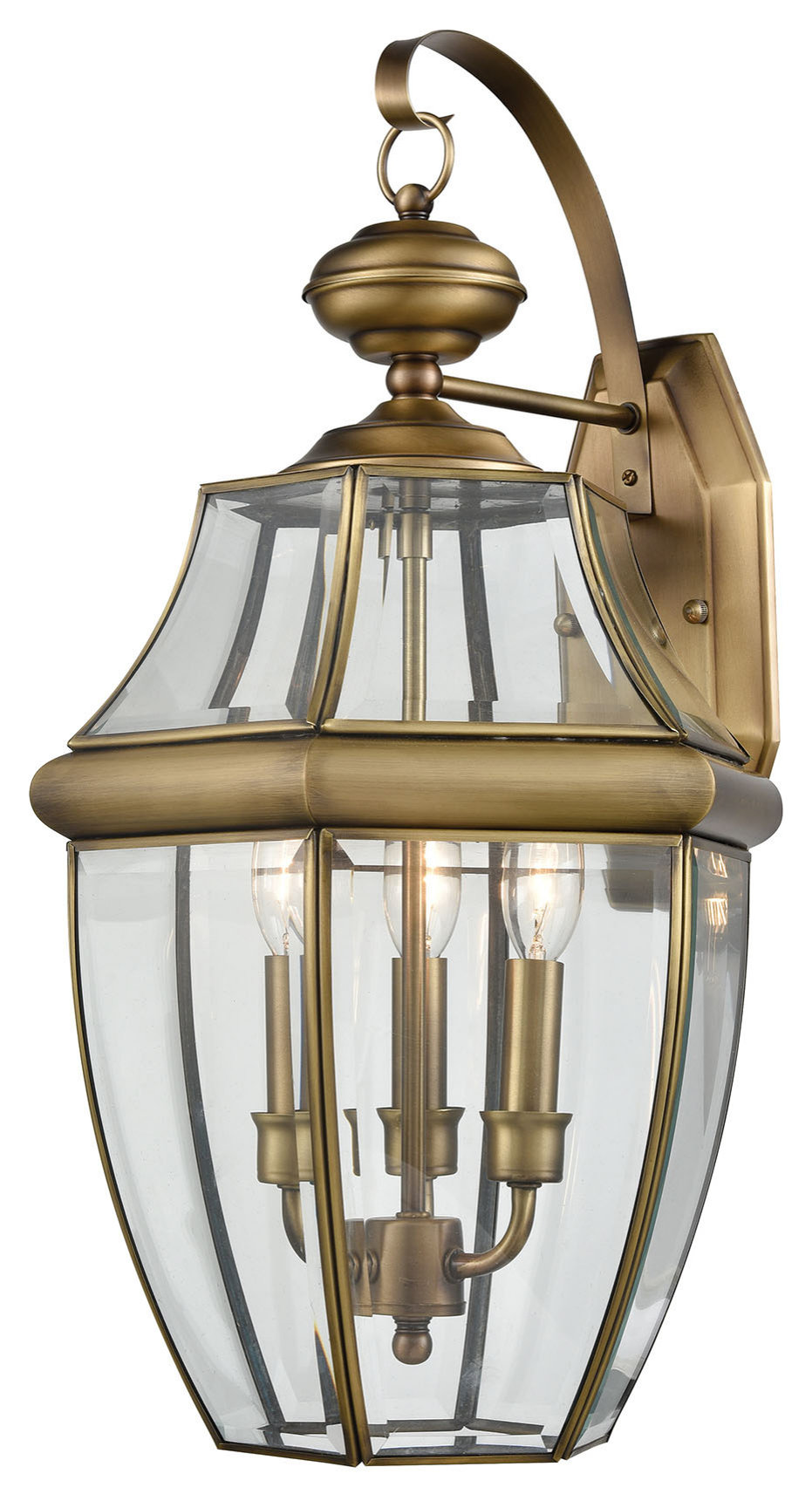 Ashford 3-Light Coach Lantern, Antique Brass, Large - Traditional ...