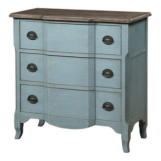 Bar Harbor Blue 3 Drawer Chest - Farmhouse - Accent Chests And Cabinets ...