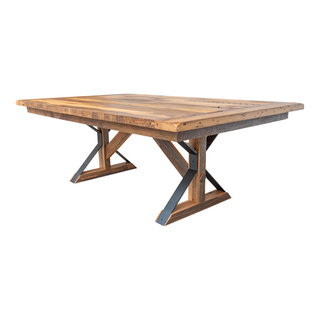 Lexington Extendable Reclaimed Wood Dining Table, 42"x60" - Rustic ...