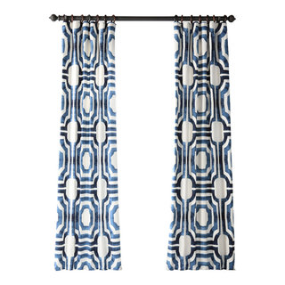 Mecca Printed Cotton Curtain Single Panel, 50"x84" - Contemporary ...
