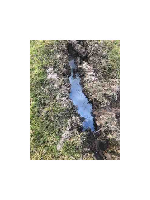 huge ruts in lawn caused by lawnmower man