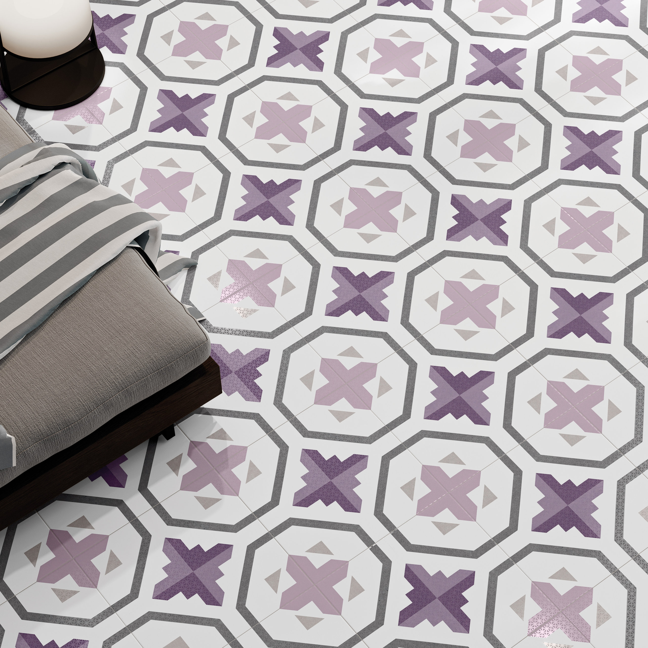 Prisma Lavender Porcelain Floor and Wall Tile - Contemporary - Wall And ...