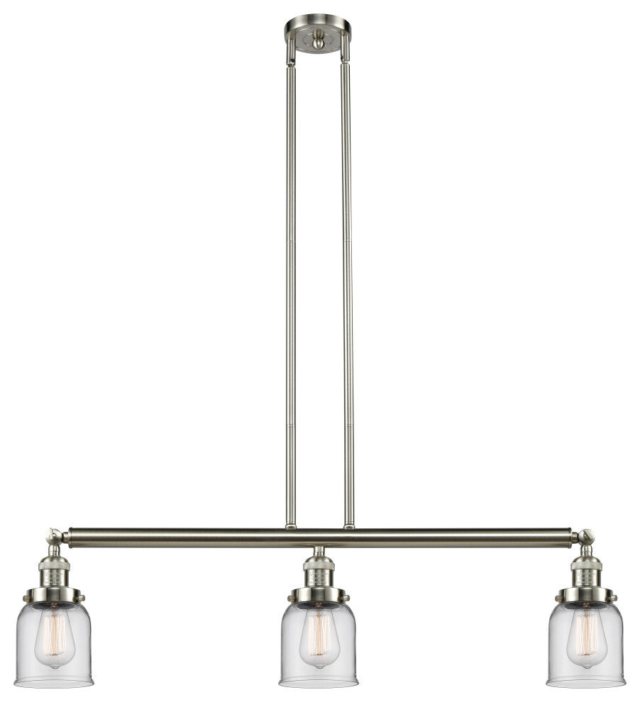 Innovations Small Bell 3-Light Dimmable LED Island Light, Brushed Satin ...