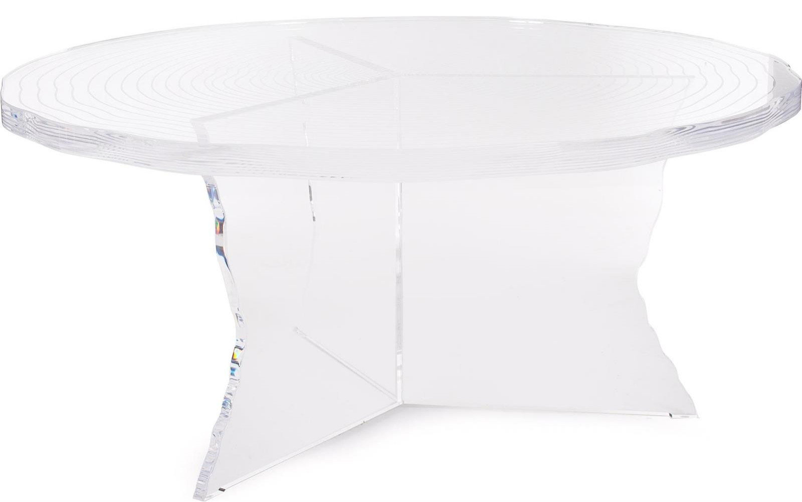 Round Acrylic Coffee Table With Tree Trunk Base - Contemporary - Coffee ...