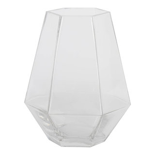 Vickerman 8.6" Hexagon Glass Vase - Contemporary - Vases - by Vickerman ...