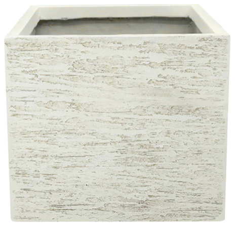 Modern Stone Finish Square Planter, Extra Small - Contemporary - Indoor ...