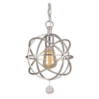 Crystorama Solaris 1-Light Bronze Pendant - Transitional - Flush-mount ...