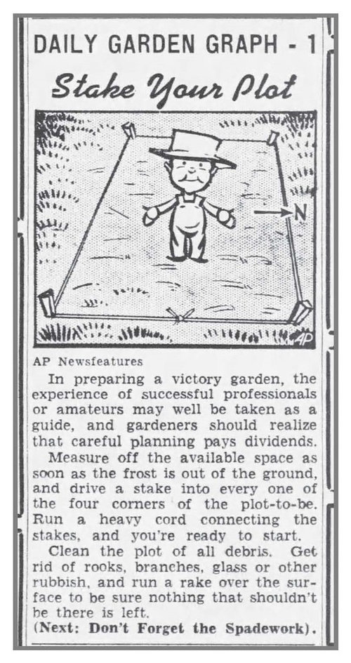 daily garden graph 1945 basic info for starting a vegetable garden