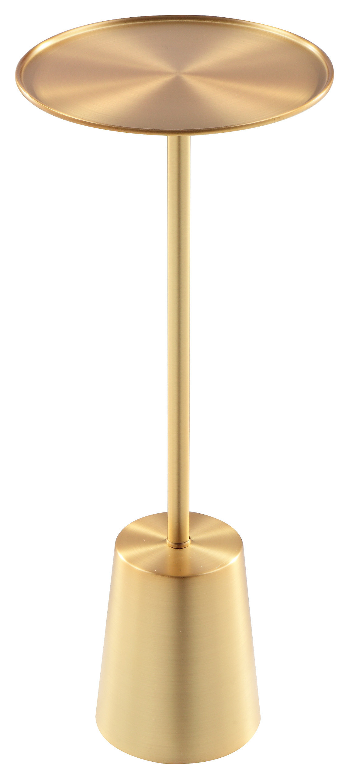 Pangea Home Monty Dome Base Modern Brushed Metal Side Table in Gold ...