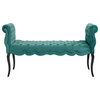 Lea Teal Style Performance Velvet Bench - Contemporary - Upholstered ...