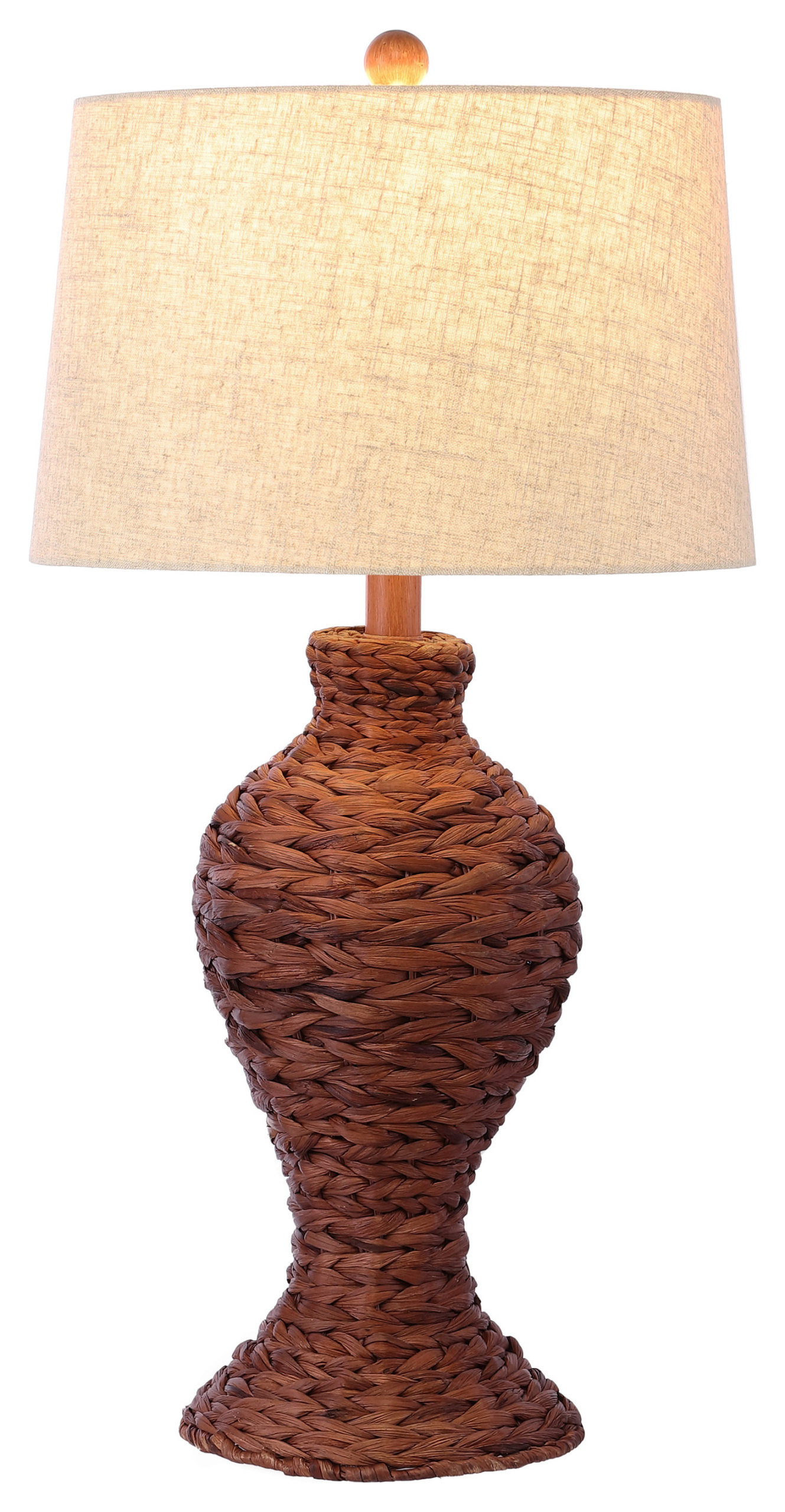 Elicia 31" Coastal Cottage Water Hyacinth Weave LED Table Lamp, Dark ...