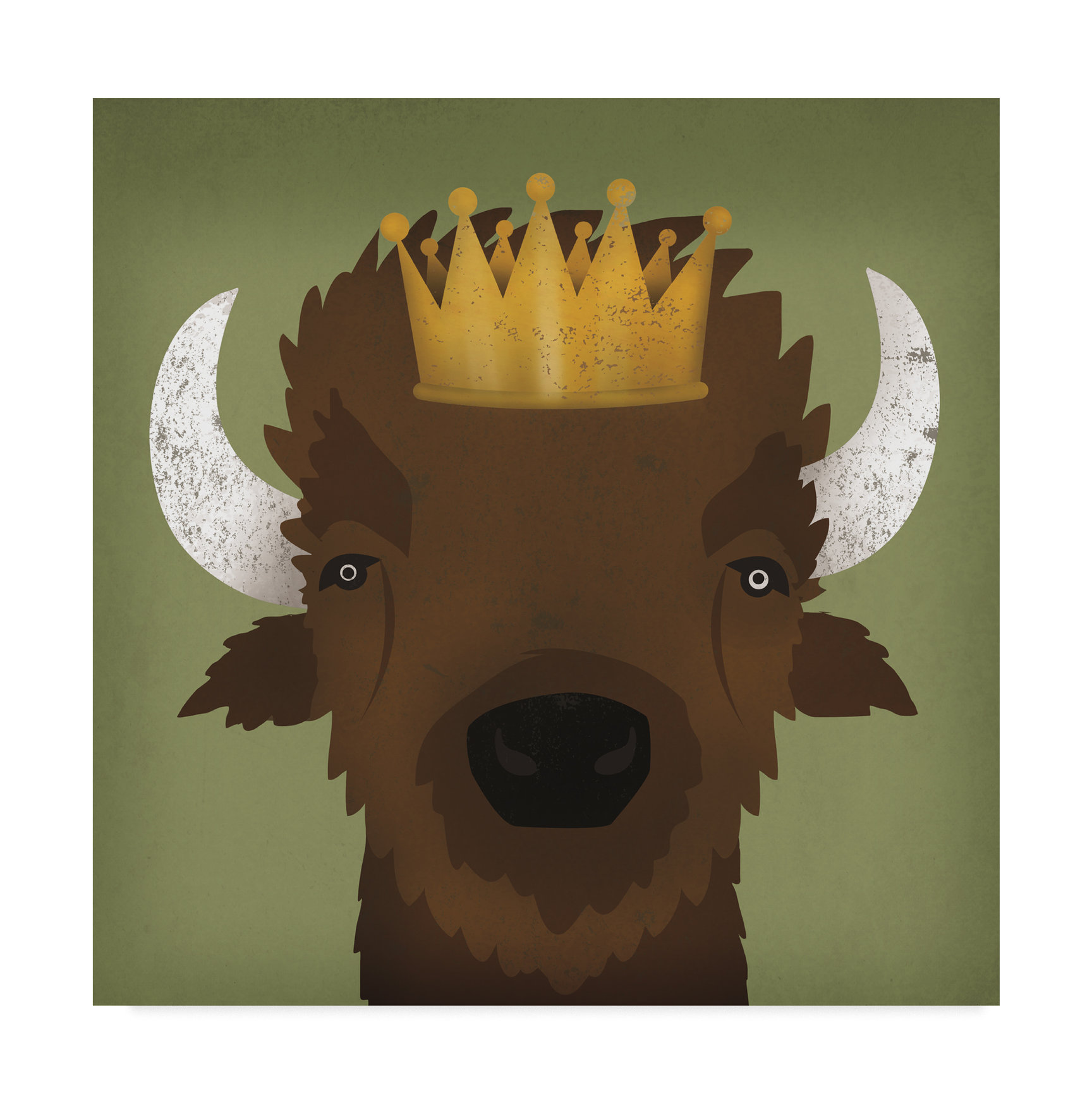 Ryan Fowler 'Buffalo III With Crown' Canvas Art, 24"x24" - Contemporary - Prints And Posters ...