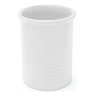 Chantal White Ceramic Medium Utensil Crock - Transitional - Utensil ...